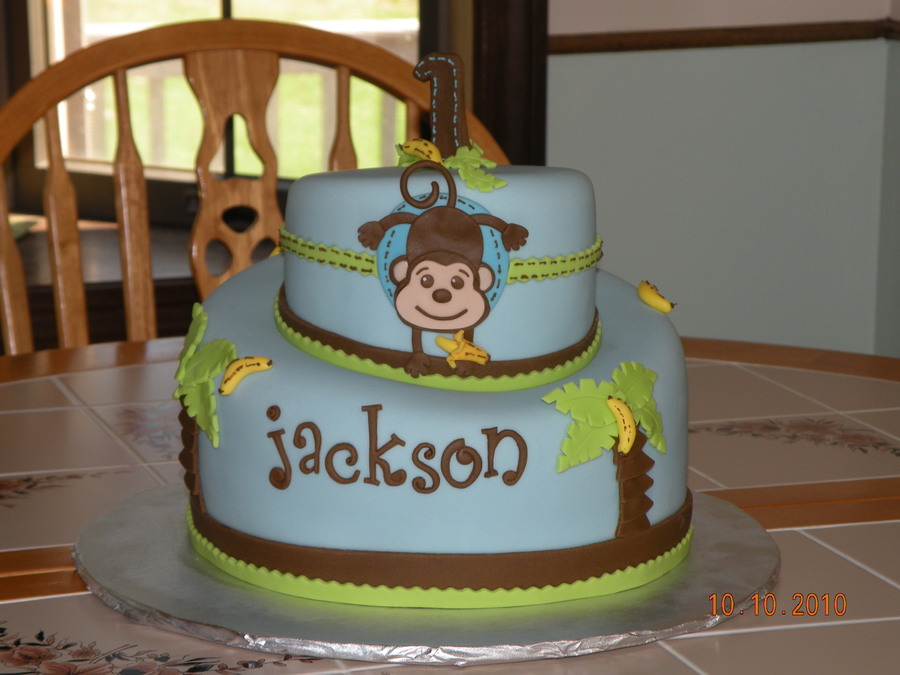 Jackson's 1St Birthday (Monkey Themed Cakes) - CakeCentral.com