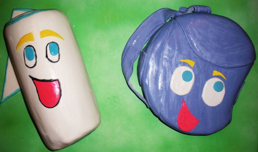 Dora Map And Back Pack Cake - CakeCentral.com
