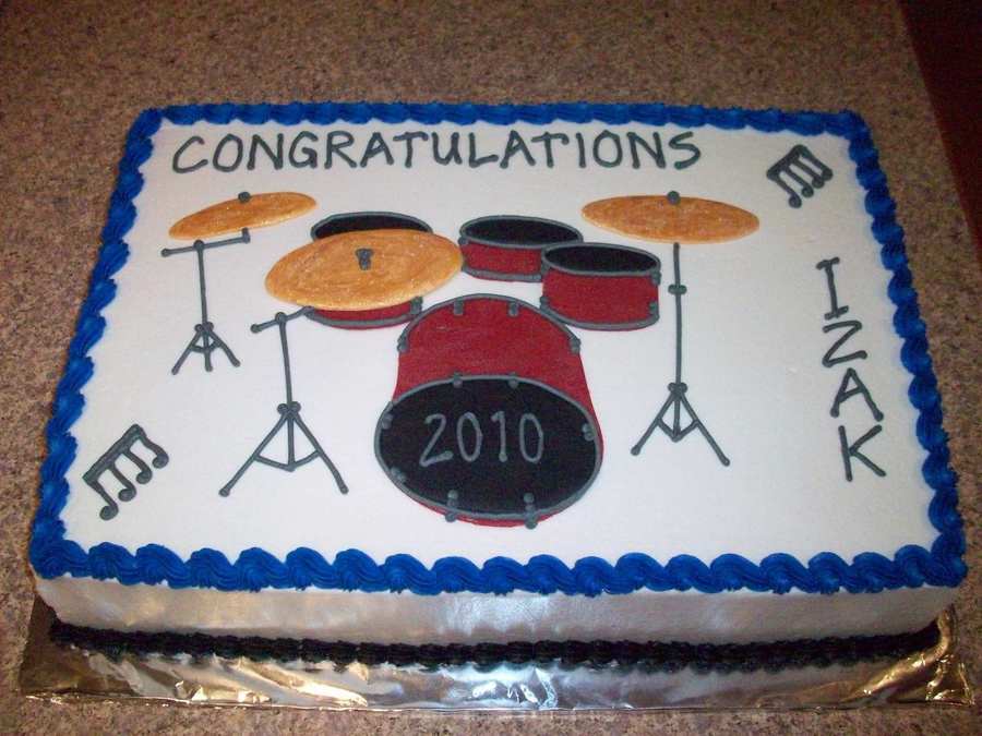 Drum Kit Graduation Cake - CakeCentral.com