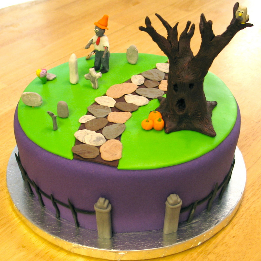 Zombie Graveyard Halloween Cake - CakeCentral.com