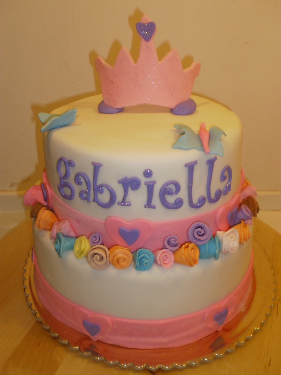 Two Tiered Princess Birthday Cake - CakeCentral.com