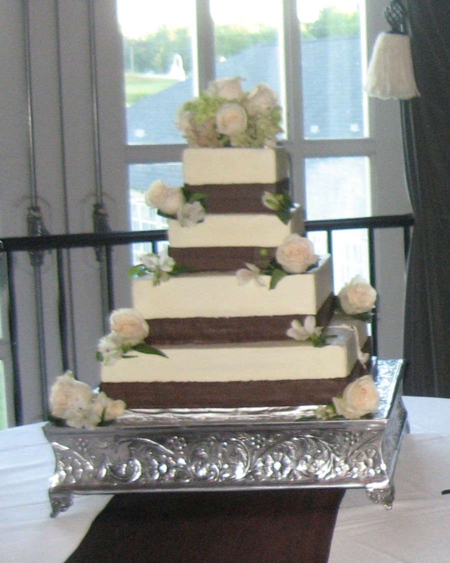 4 Tier Square Wedding Cake - CakeCentral.com