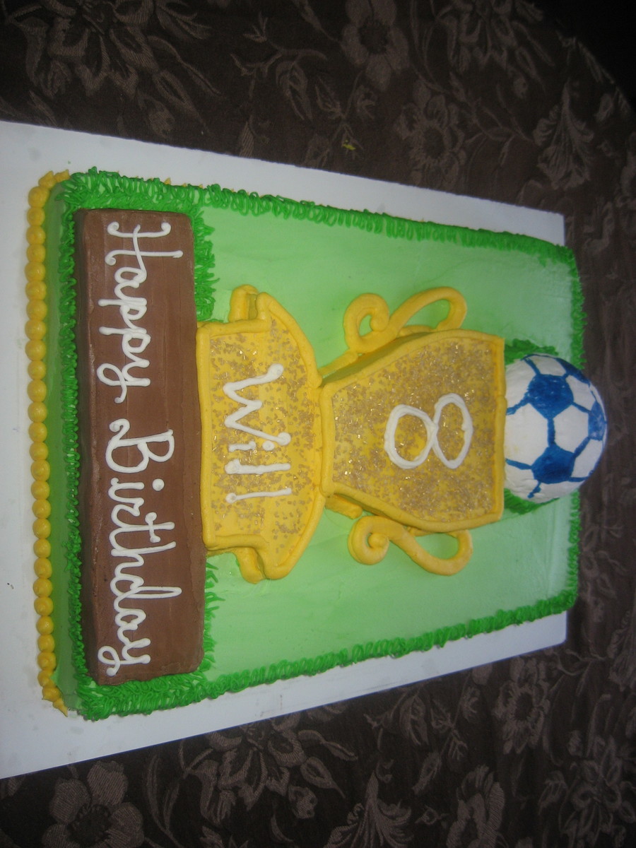Soccer Trophy Cake - CakeCentral.com