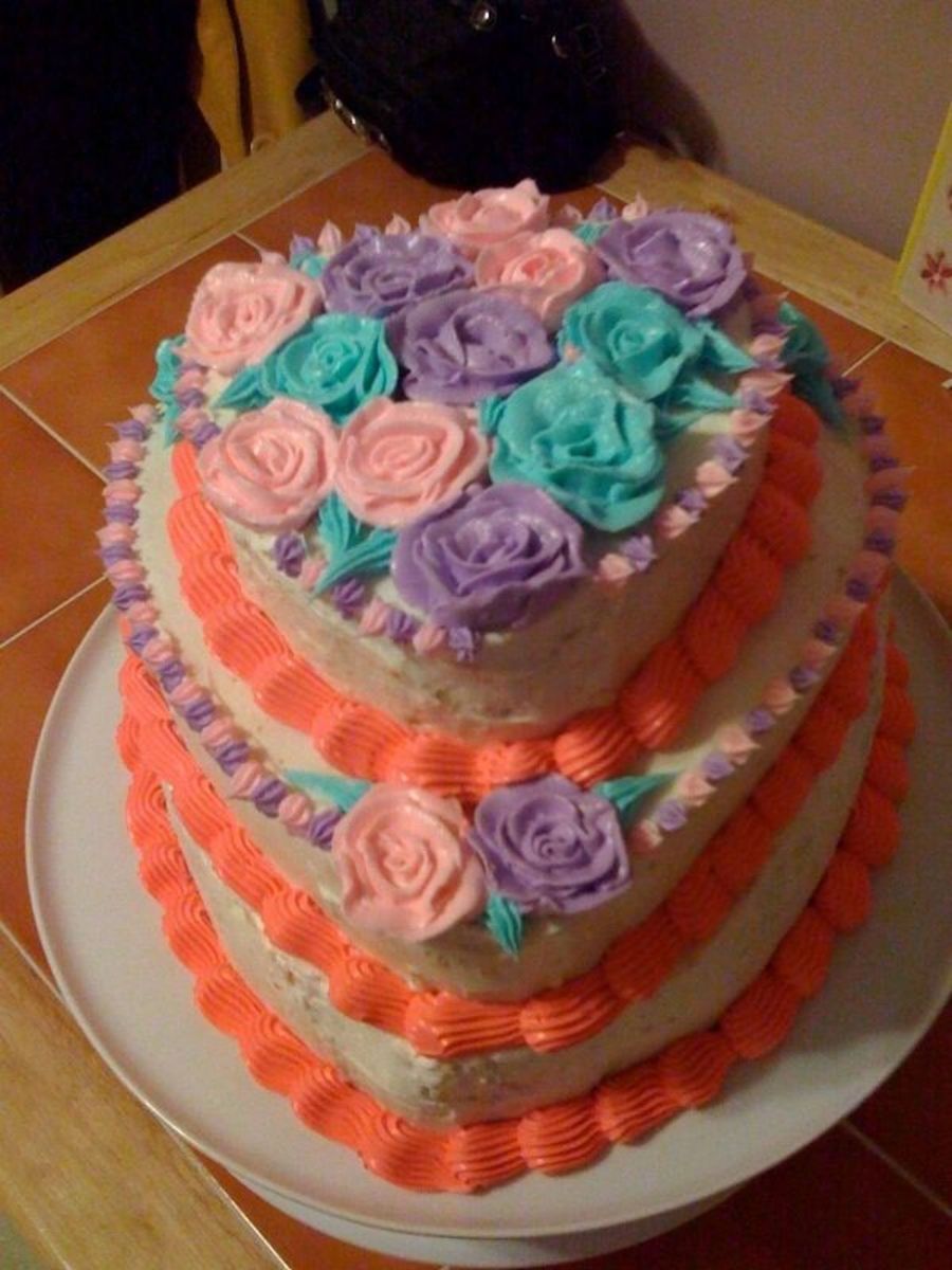 3 Tier Heart Cake - CakeCentral.com