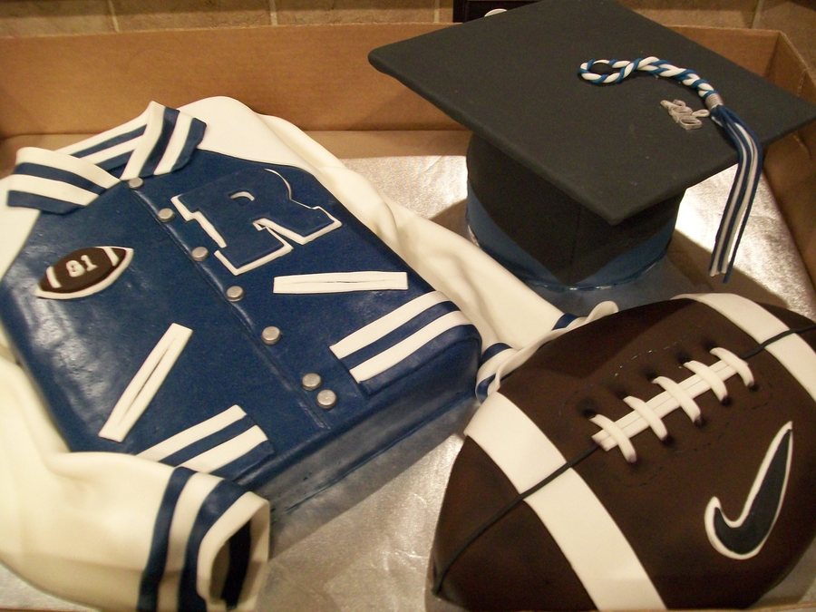 Letterman Jacket Graduation Cake - CakeCentral.com