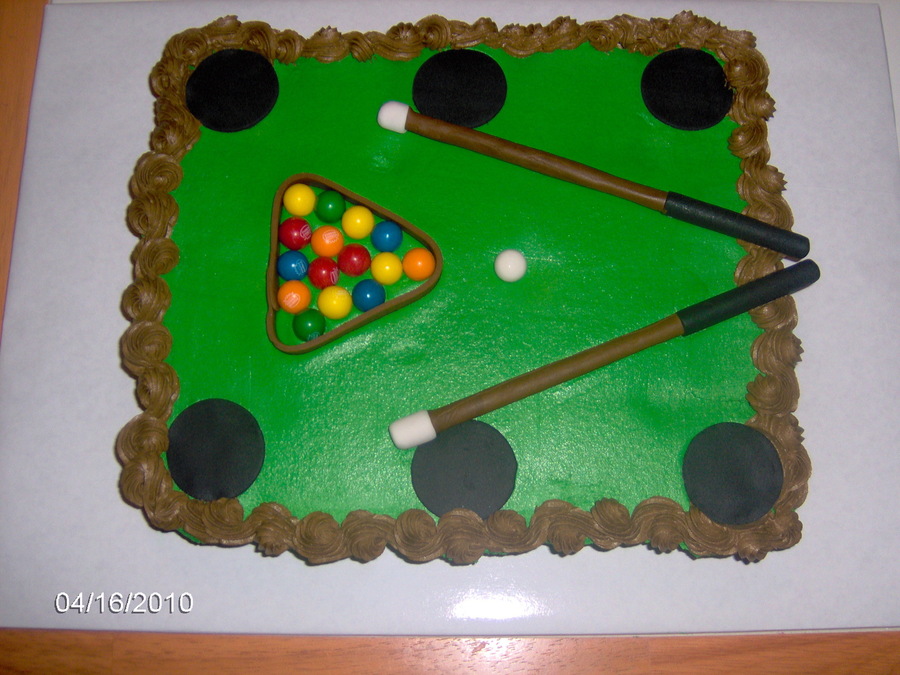 Pool Table Grooms Cupcake Cake - CakeCentral.com