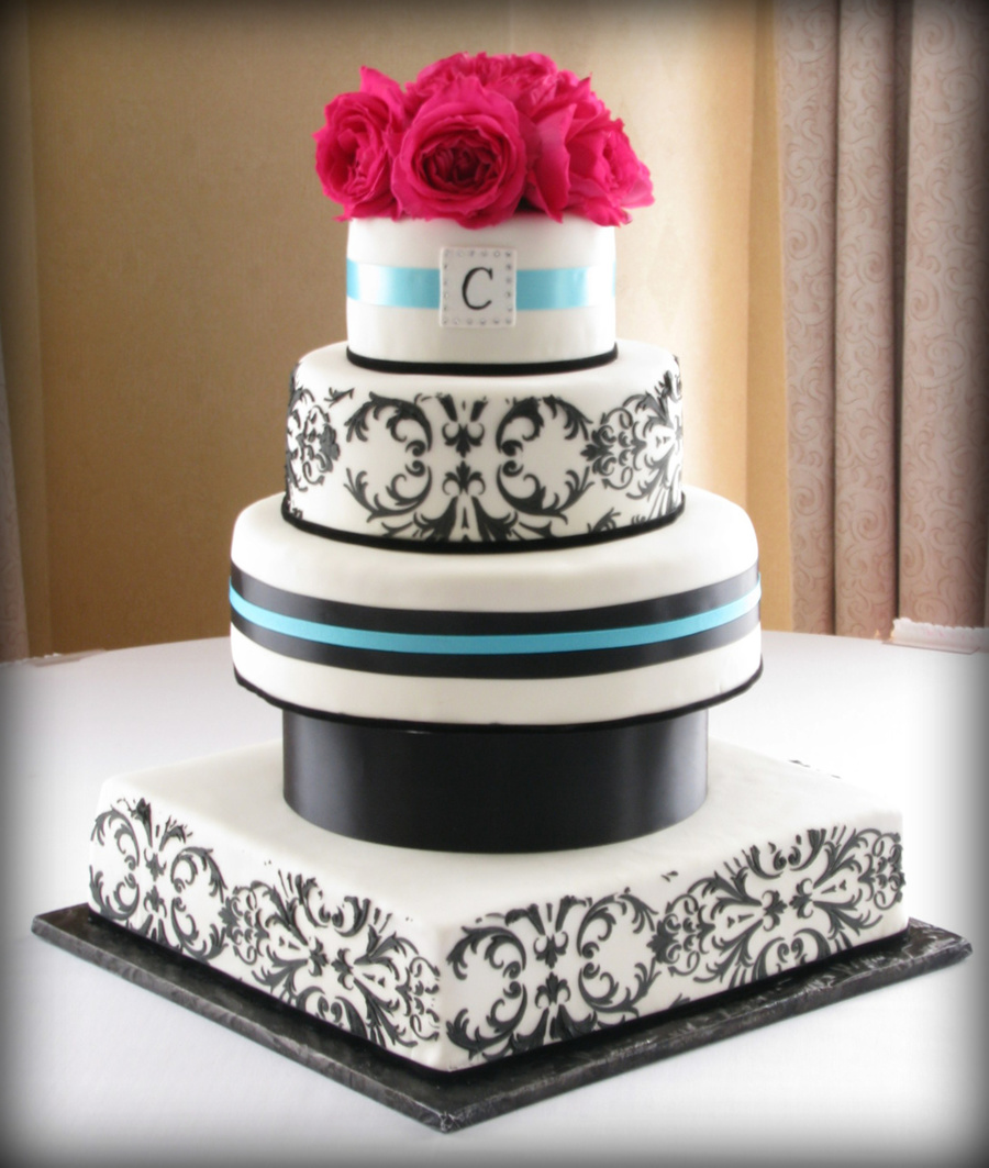 Damask Wedding - CakeCentral.com