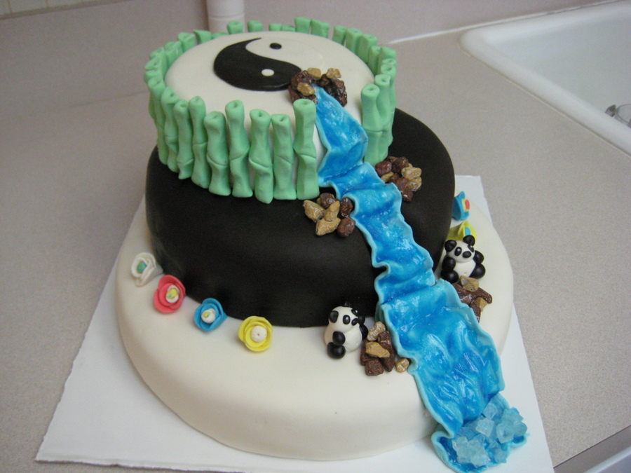 3 Layer Waterfall Cake - CakeCentral.com