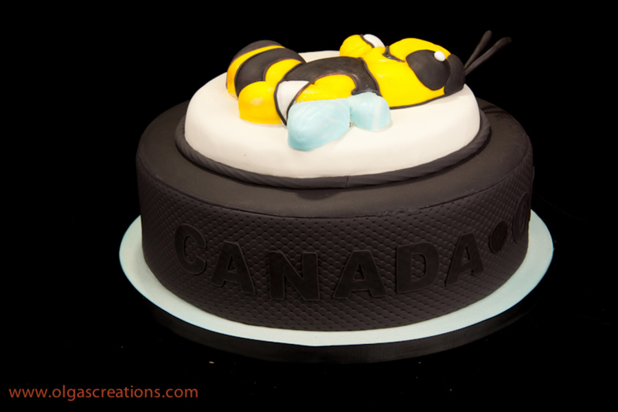 Hockey Puck Graduation Cake - CakeCentral.com