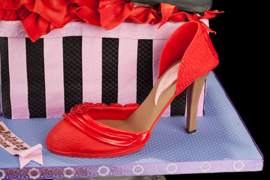 Little Red Shoe Birthday Cake - CakeCentral.com