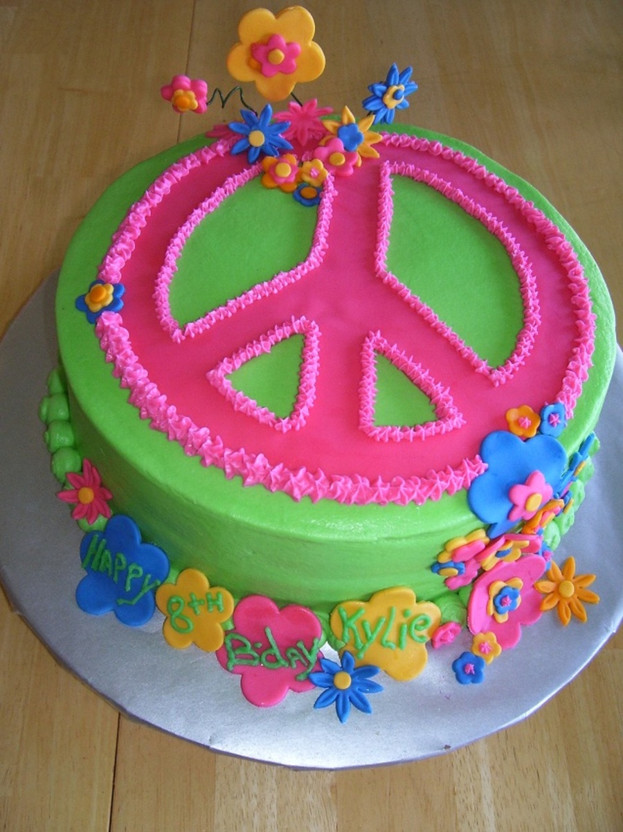 Tie Die Peace Cake - CakeCentral.com