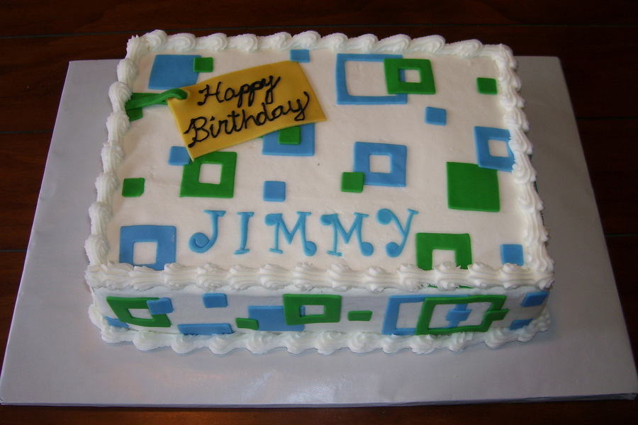 Masculine Geometric Birthday Cake - CakeCentral.com