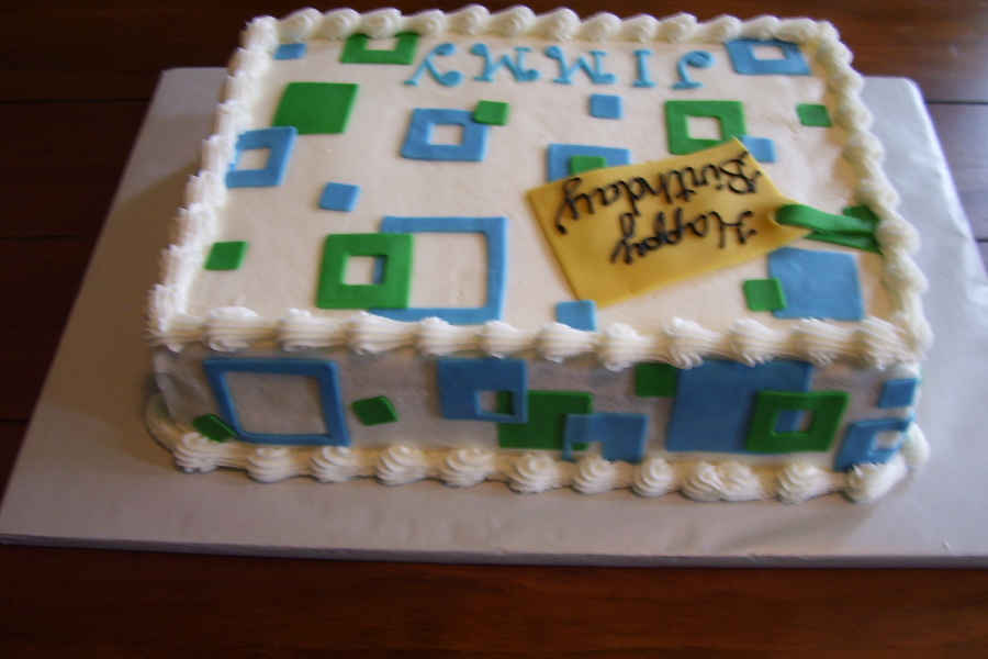 Masculine Geometric Birthday Cake - CakeCentral.com