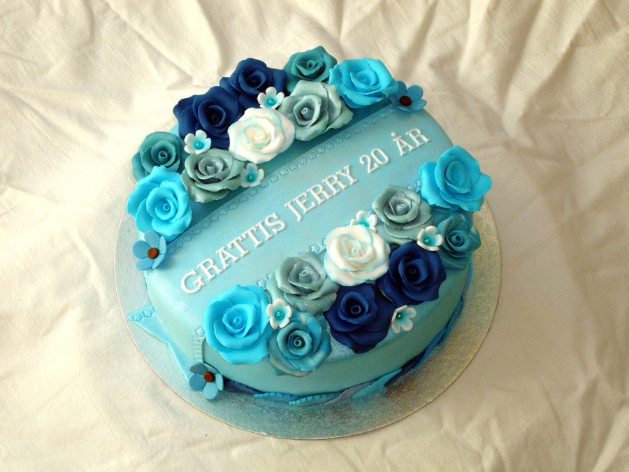 Blue Birthday Cake - CakeCentral.com