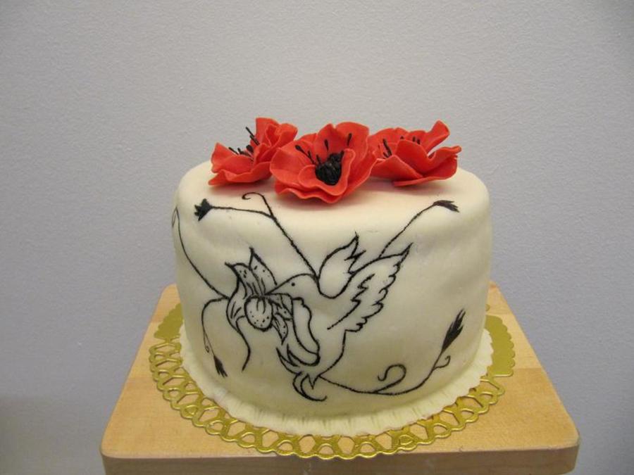 Painted Birthday Cake - CakeCentral.com