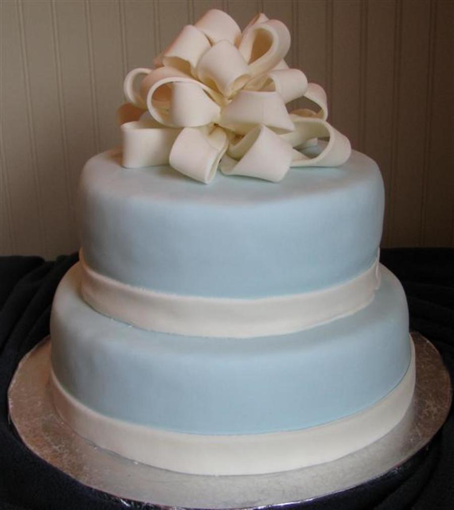 Blue Cake With Bow - CakeCentral.com