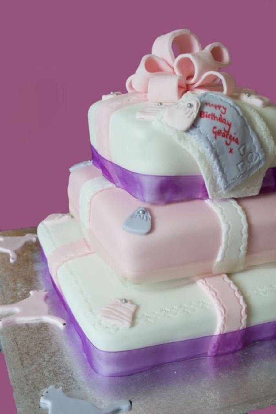 3 Tier Parcel Cake - CakeCentral.com