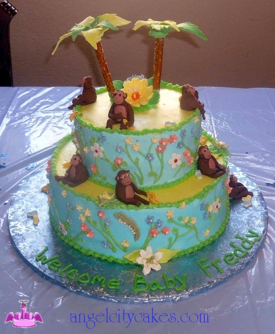 Baby Shower Monkeys Cake - CakeCentral.com