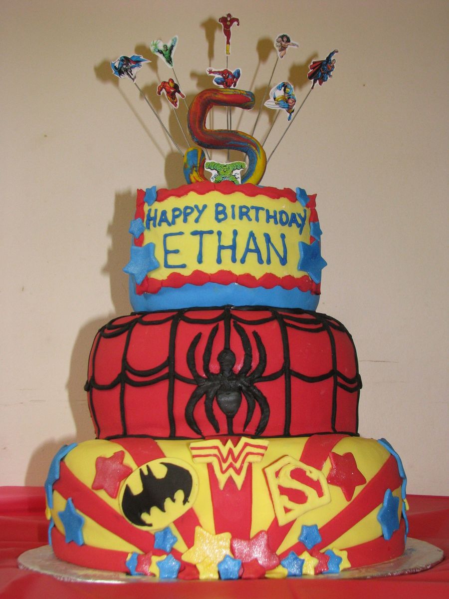Dc/marvel Superhero Cake - CakeCentral.com