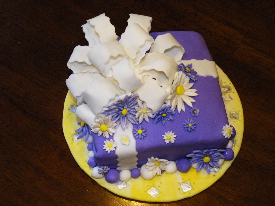 Purple Bow Cake - CakeCentral.com