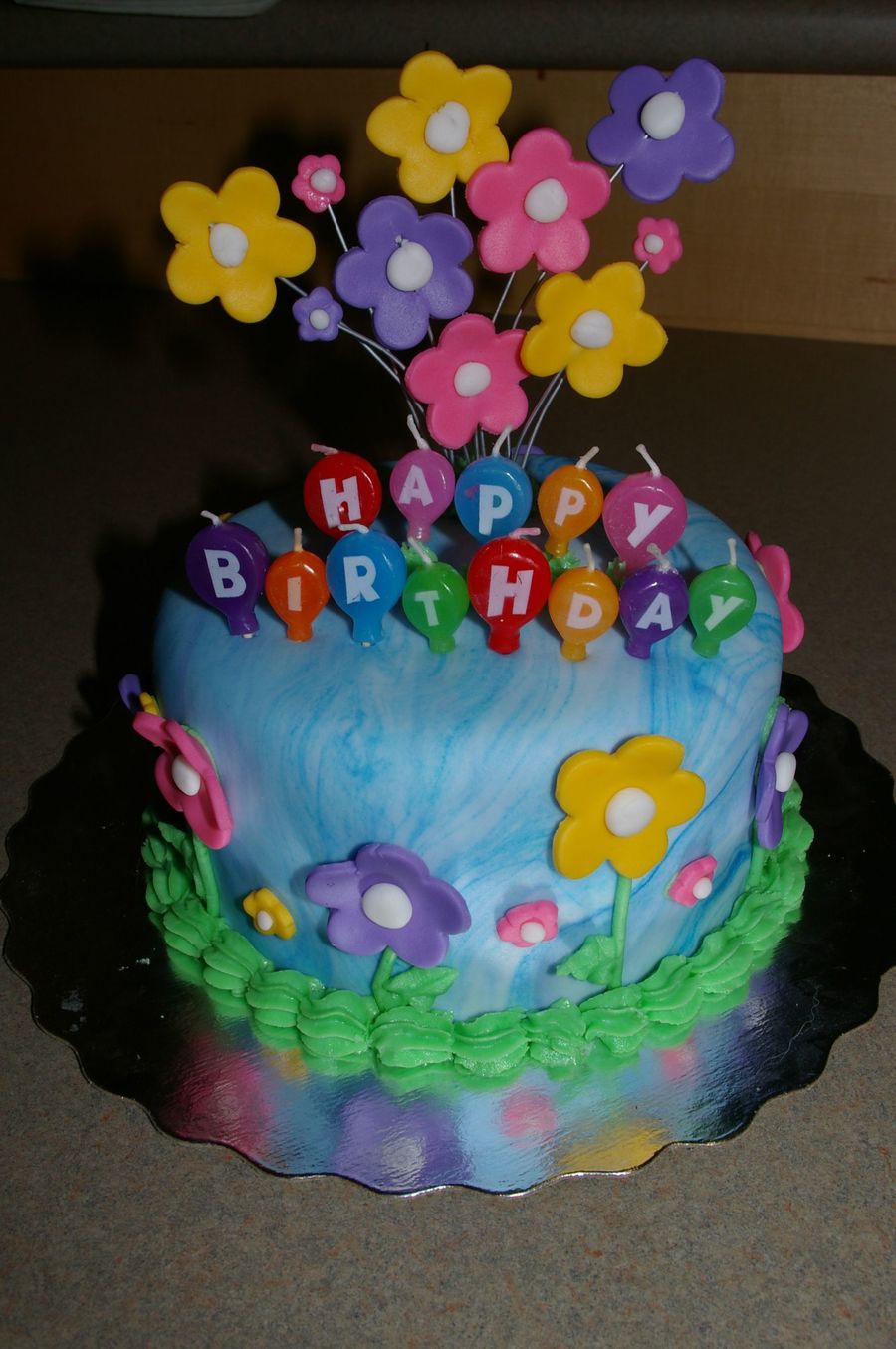 Flower Birthday Cake! - CakeCentral.com