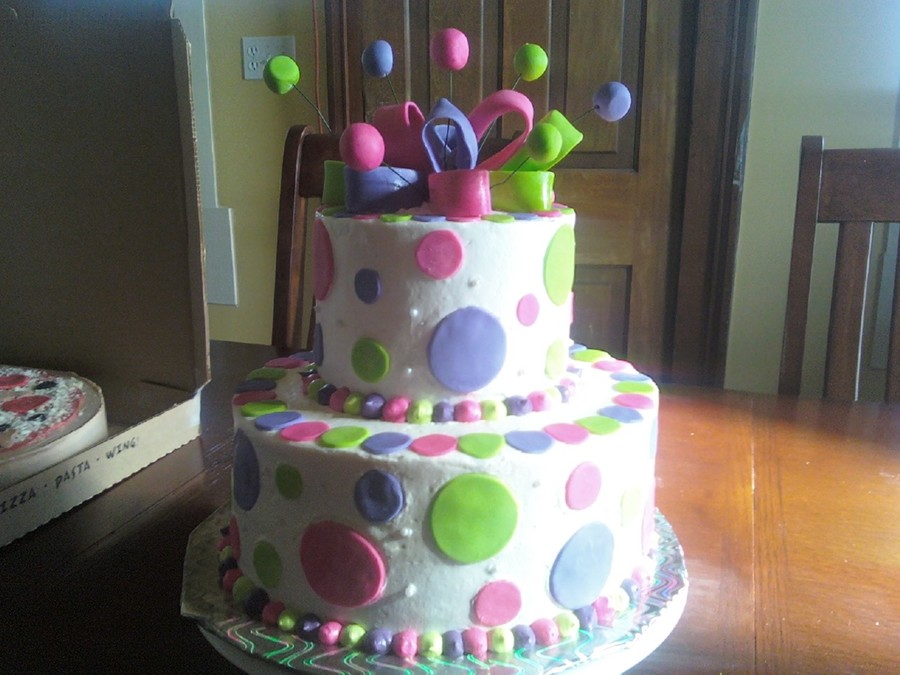 Colorful Poka Dots - CakeCentral.com