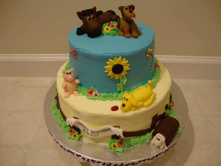 Animal Themed Birthday Cake - CakeCentral.com