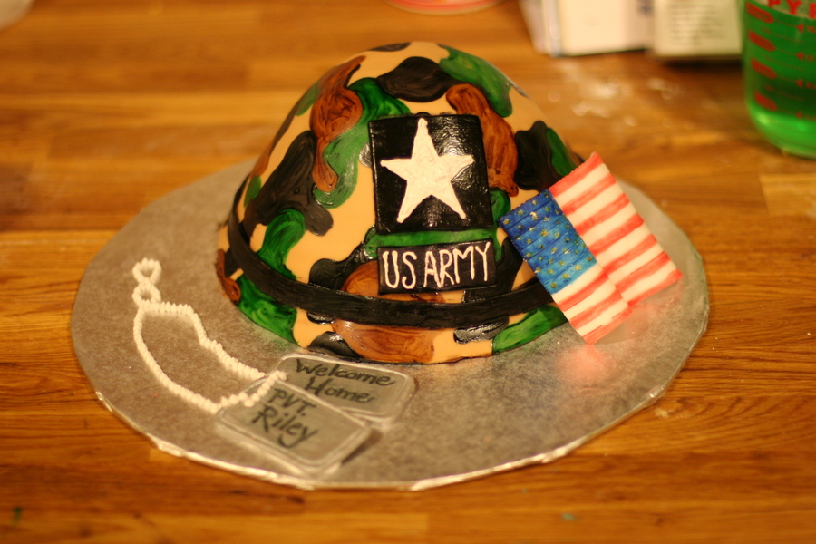 Army Helmet Cake - CakeCentral.com