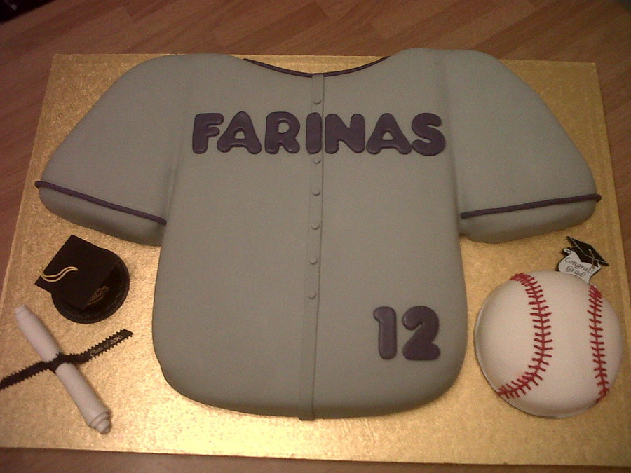 Baseball Jersey Graduation Cake - CakeCentral.com