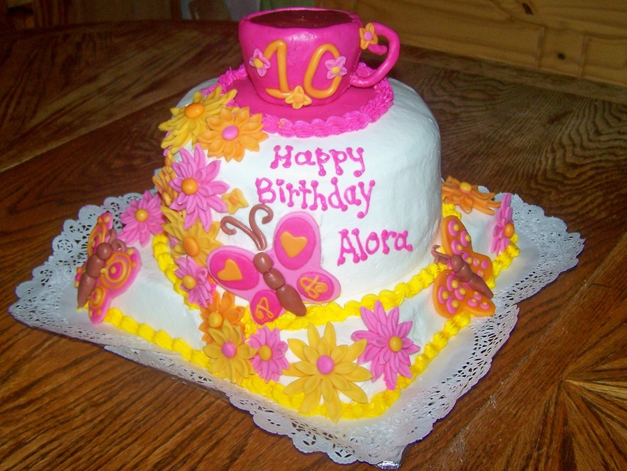 Tea Party Birthday Cake - CakeCentral.com