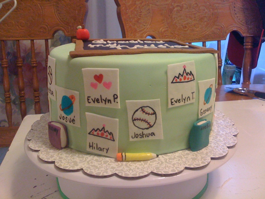 Blackboard Cake With Students Names - CakeCentral.com