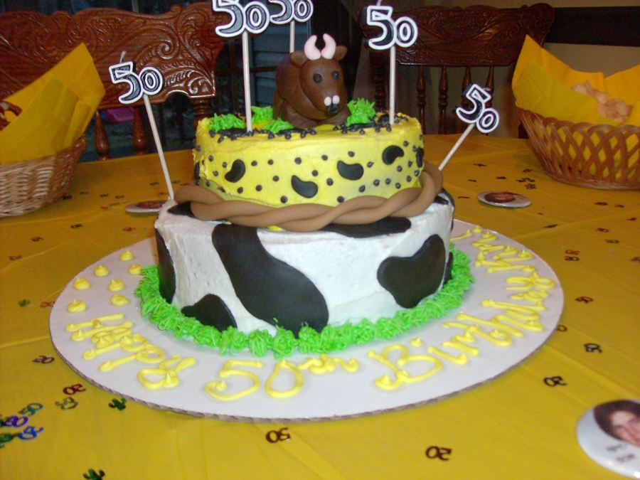 Mom's 50Th Bull Riding Cake - CakeCentral.com