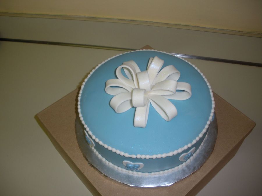 Blue Bow Cake - CakeCentral.com
