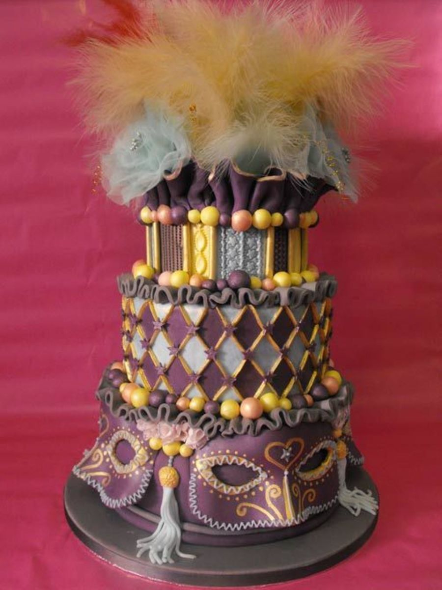 Venetian Mask Birthday Cake - CakeCentral.com