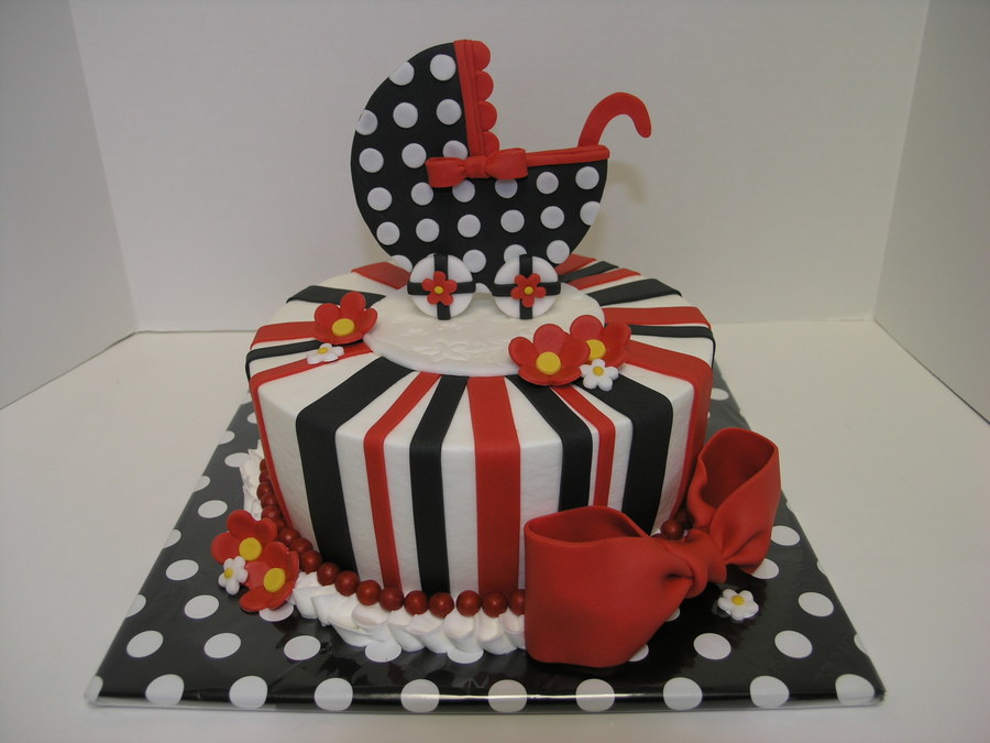Red And Black Baby Shower - CakeCentral.com