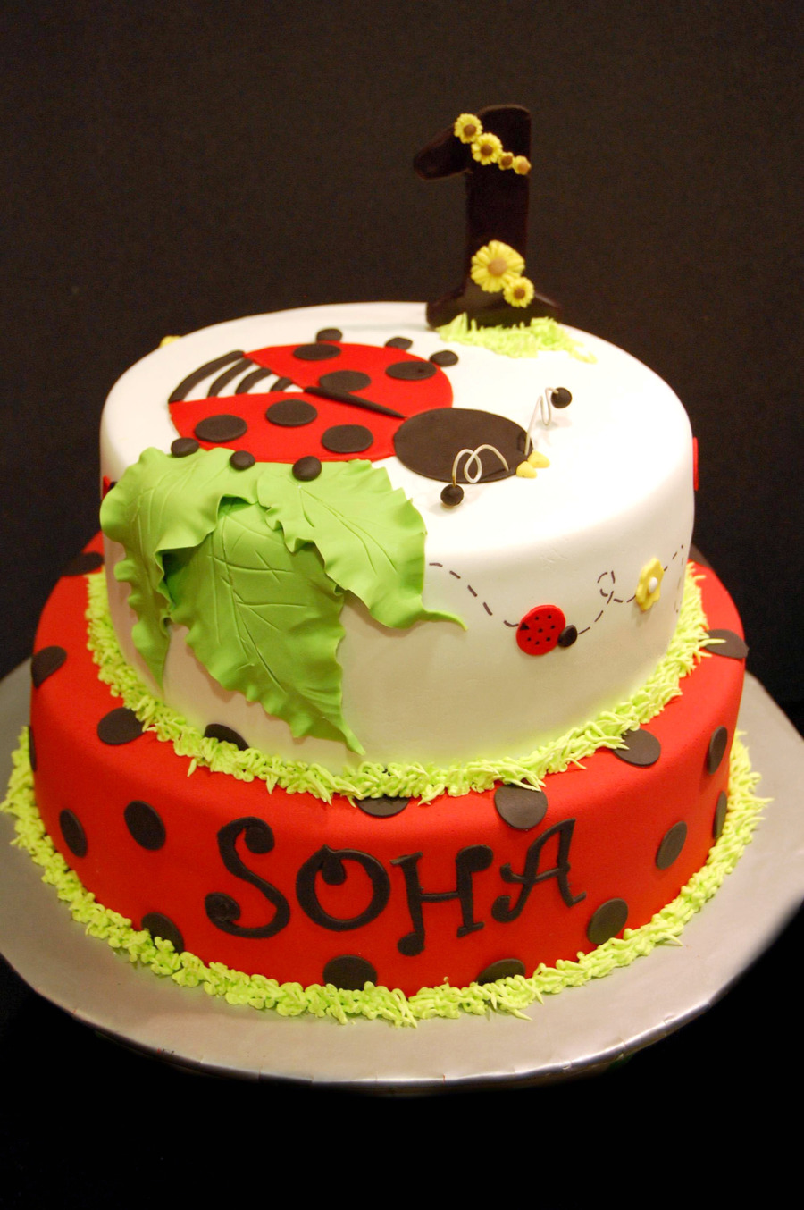 Ladybug Themed Birthday Cake - CakeCentral.com