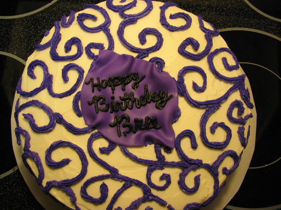 Purple Scroll Cake - CakeCentral.com