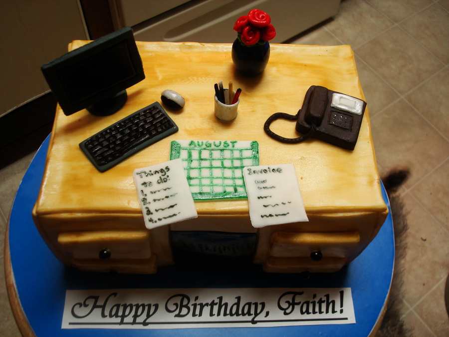 Office Desk Cake - CakeCentral.com