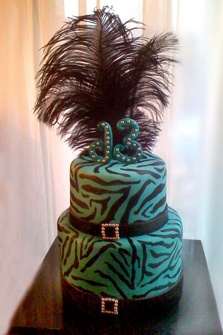 Ostrich Feather Zebra-Striped Cake - CakeCentral.com