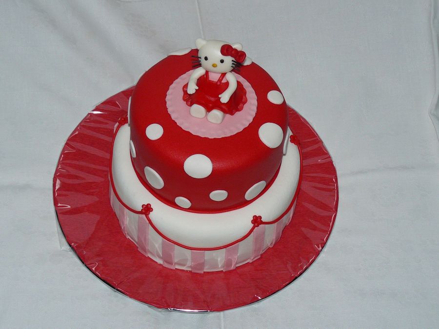 Stripes, Dots & Kittz - CakeCentral.com