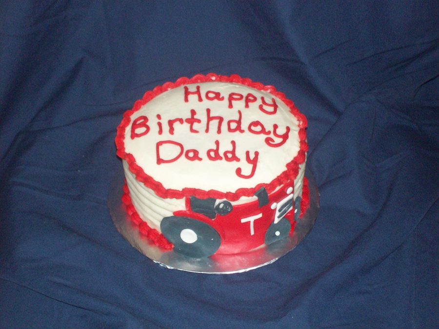 Red Tractor Birthday Cake For A Dad - CakeCentral.com