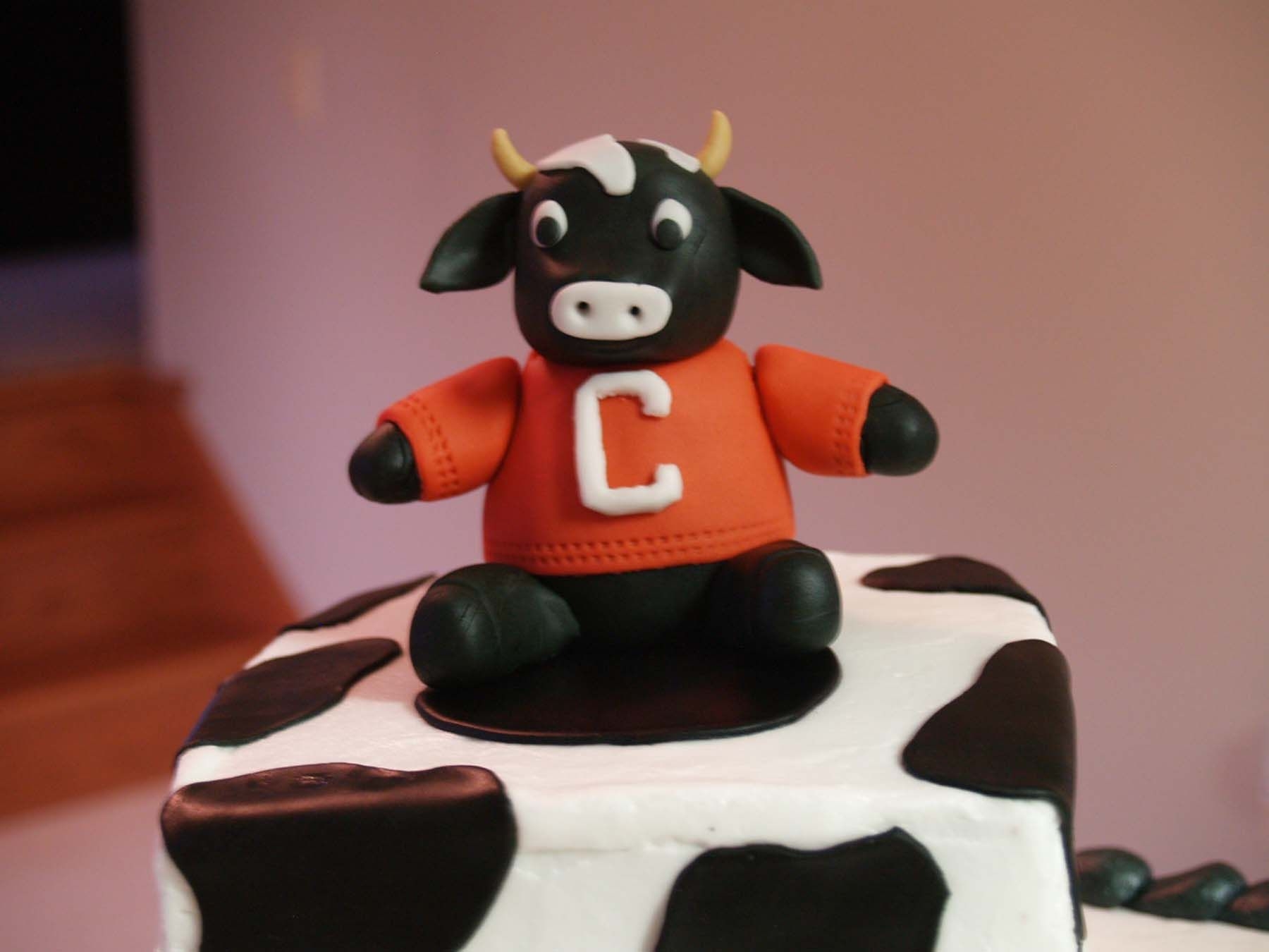 Graduation Cake Featuring A Holstein Cow - CakeCentral.com