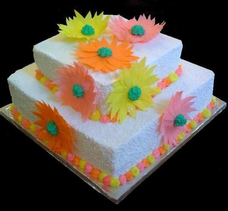 Gerbera Daisy Birthday Cake - CakeCentral.com