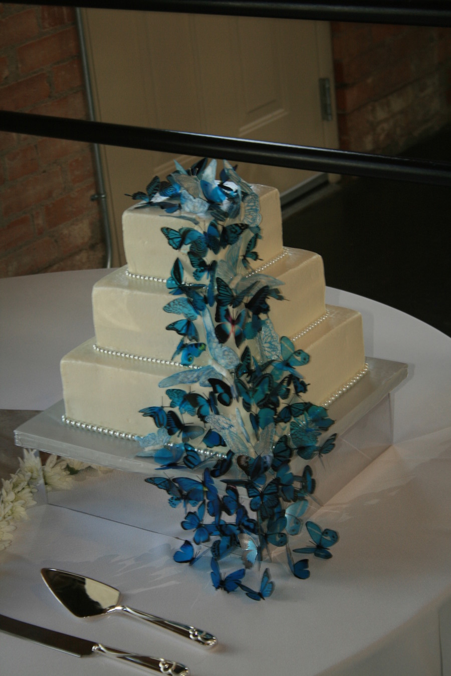 Blue Butterfly Wedding Cake - CakeCentral.com