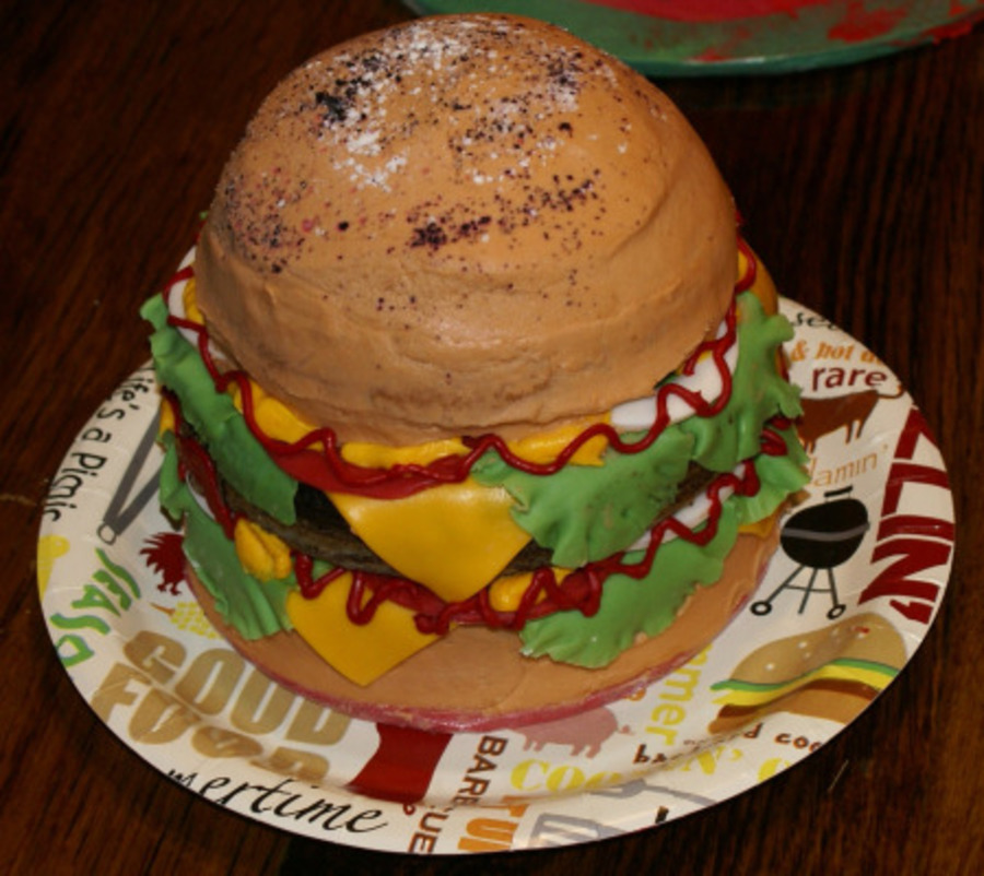 Cheeseburger Cake - CakeCentral.com