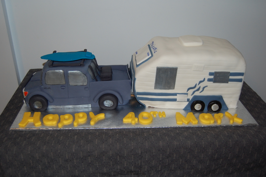 Hilux Ute Towing A Caravan - CakeCentral.com