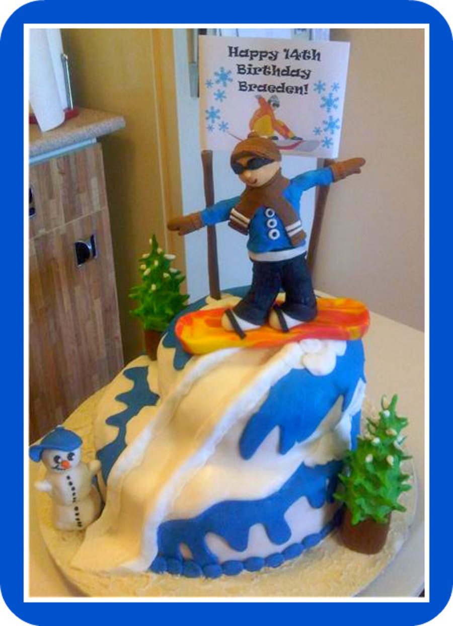 Snowboarding Birthday Cake - CakeCentral.com