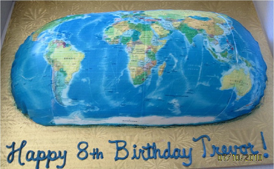 2D World Globe Cake - CakeCentral.com