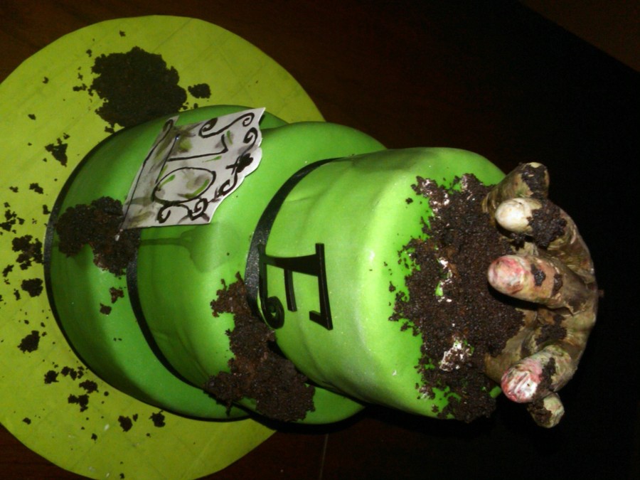 Zombie Hand Cake - CakeCentral.com