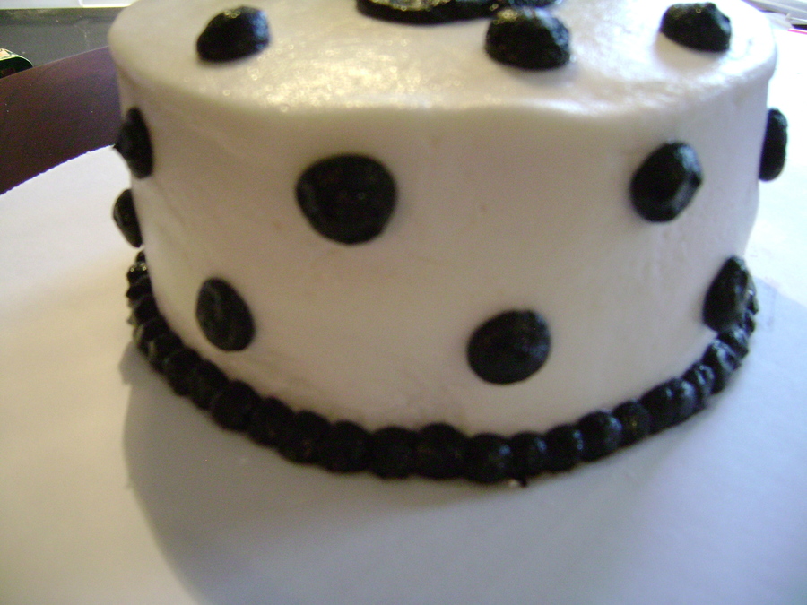 White With Black Polka Dots - CakeCentral.com